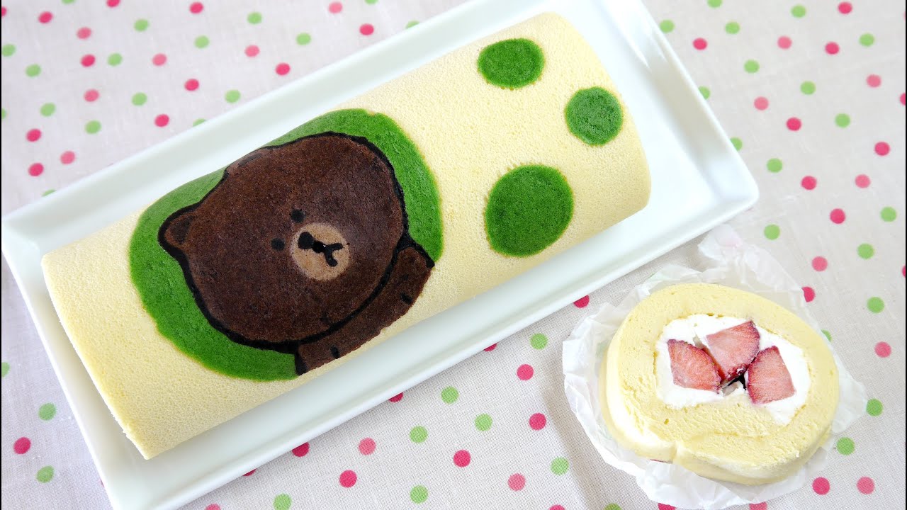LINE Swiss Roll Cake รูปเฮียหมีบราวน์ หมีหนุ่มสุดขรึมโดย Mosogourmet ...