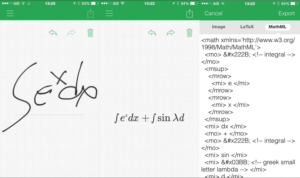 MyScript MathPad แปลงลายมือเป็นสัญลักษณ์คณิตศาสตร์ LaTeX, MathML, Microsoft Office และโปรแกรมอื่นๆ