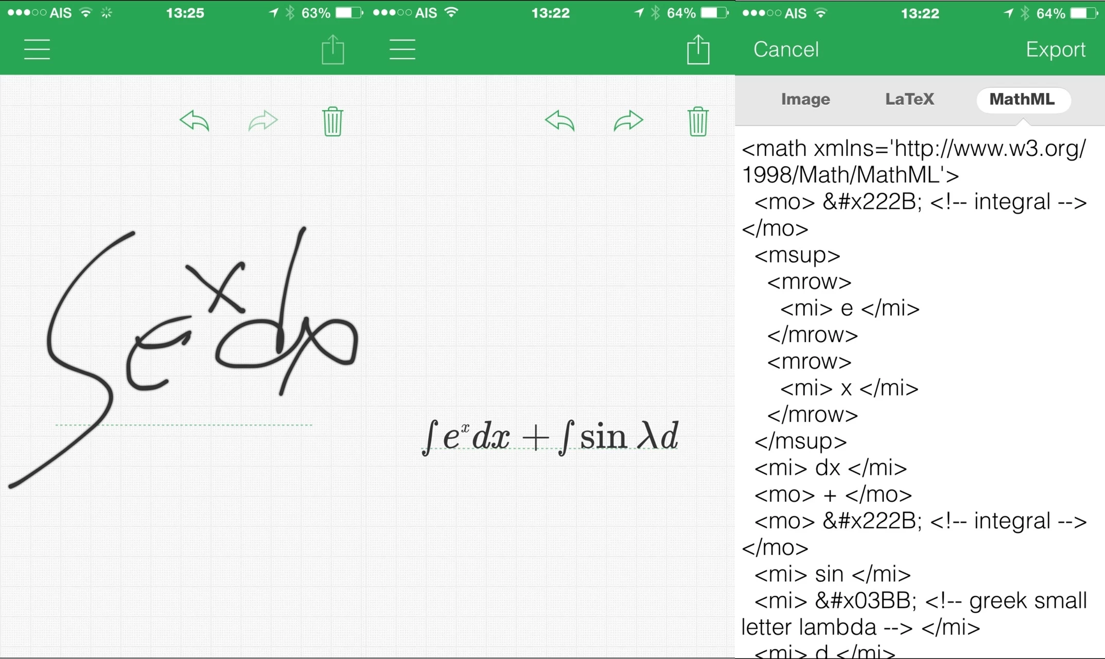 MyScript MathPad แปลงลายมือเป็นสัญลักษณ์คณิตศาสตร์ LaTeX, MathML ...