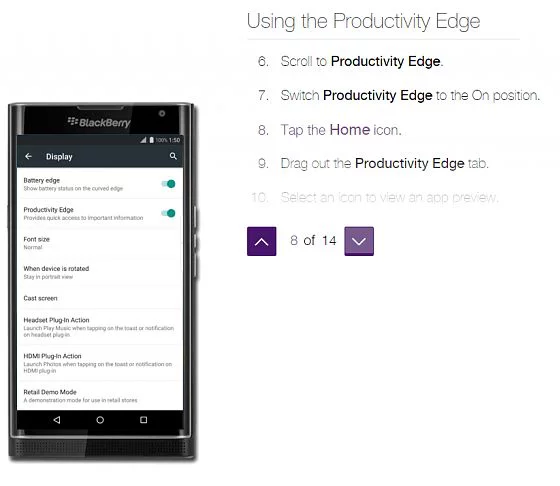 BlackBerry Priv มาพร้อมหน้าจอโค้งมน Productivity Edge คล้าย S6 Edge