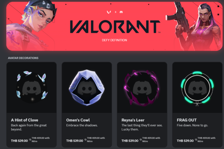 Discord เปิดตัวหน้าแต่งโปรไฟล์ลาย Valorant!